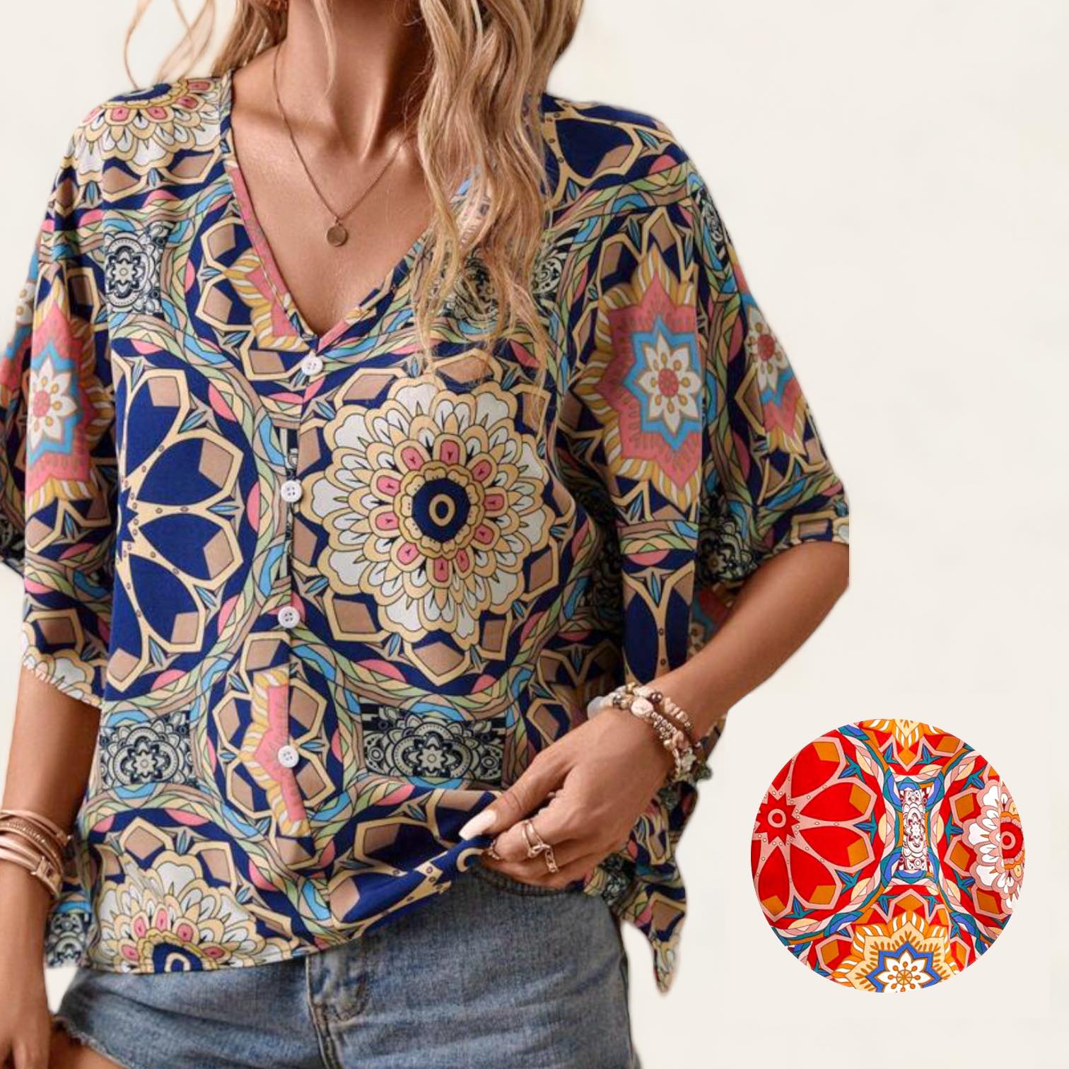 GYPSY Boho Printed Handkerchief Blouse Top – Indiana Jane MNL