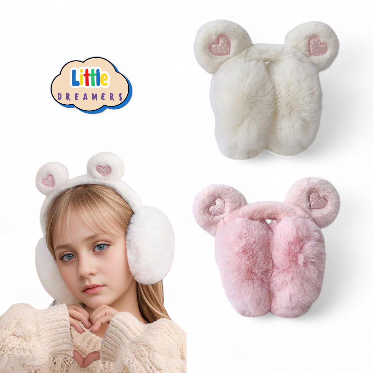 LITTLE DREAMERS Heart Ears Plush Ear Muffs for Kid – Indiana Jane MNL