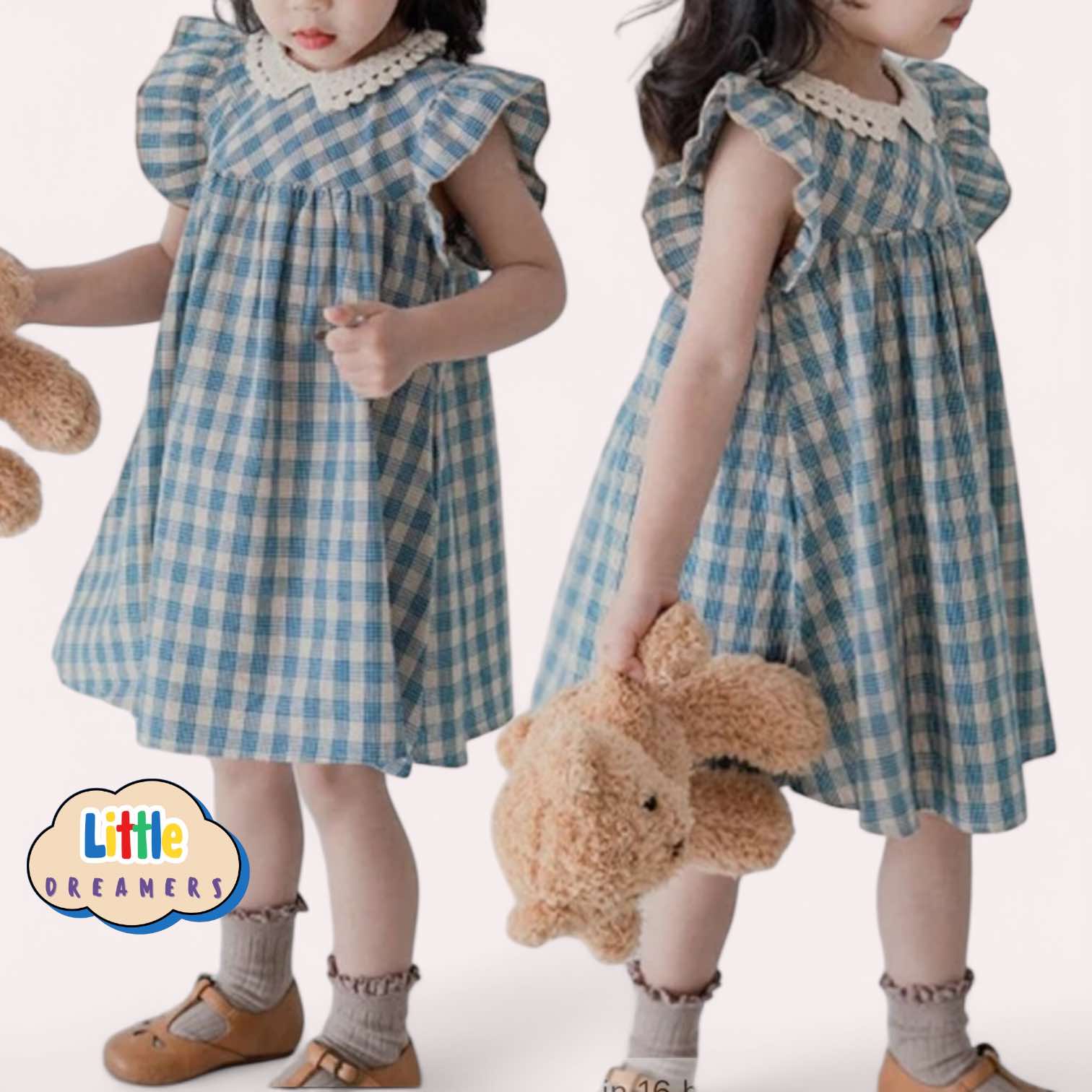 LITTLE DREAMERS Vintage Preppy Style Collared Sleeveless Short Dress f ...